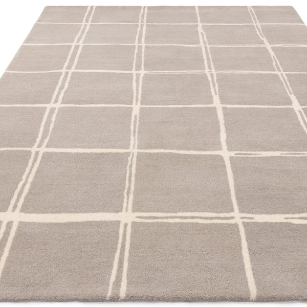Albany Grid Grey Rug - Asiatic Carpets - London