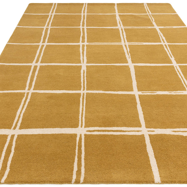Albany Grid Gold Rug - Asiatic Carpets - London