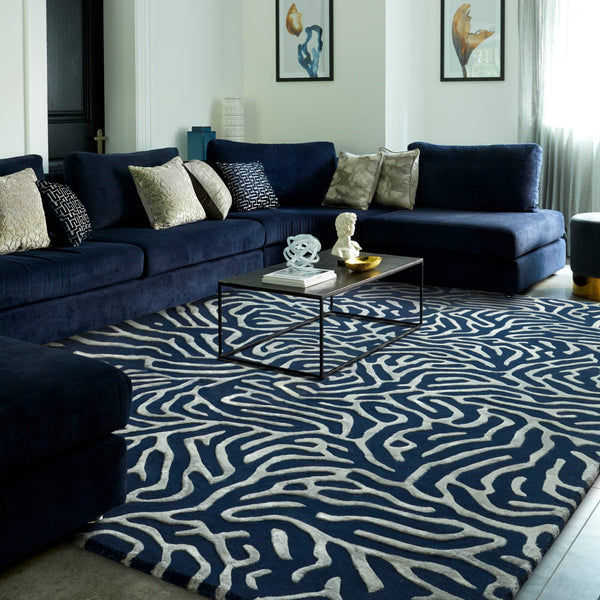 Katherine Carnaby Coral Blue Rug - Asiatic Carpets - London