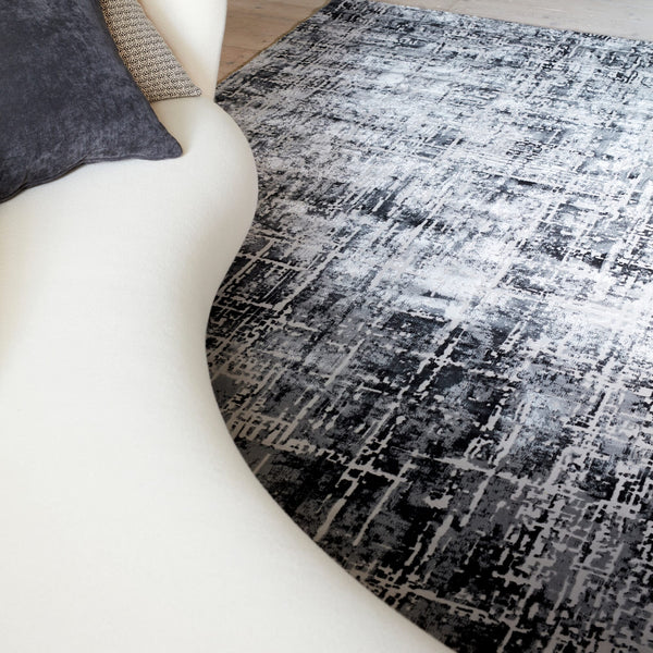 Kuza Abstract Black Rug - Asiatic Carpets - London