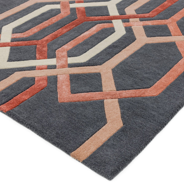 Matrix Hexagon Charcoal Hand Tufted Wool Rug MAX66 - Asiatic Carpets ...