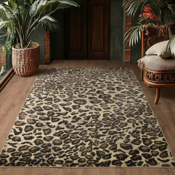 Quantum Leopard Animal Print Rug QU01 - Asiatic Carpets - London